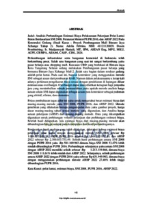 ANALISIS PERBANDINGAN ESTIMASI BIAYA PELAKSANAAN PEKERJAAN PELAT LANTAI BETON BERDASARKAN SNI ...